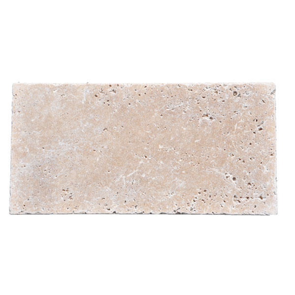 Premium Select 8x16 Ivory Tumbled Travertine Pavers